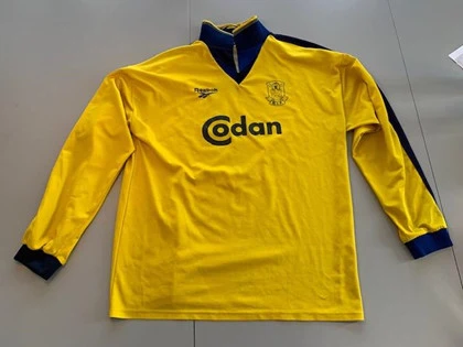 Unik match worn trøje af Kim Daugaard (3.12.1996 mod Karlsruher SC)