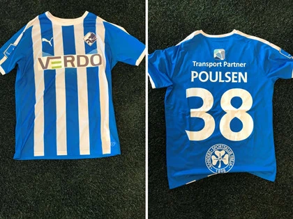 Byd på Match worn Randers Freja spilletrøje #38 NICOLAI POULSEN