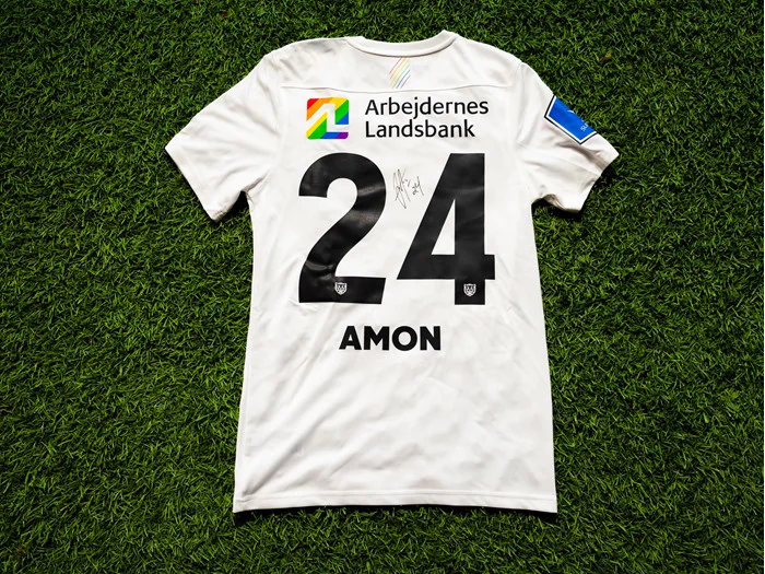 #24 JONATHAN AMON MATCH ISSUED / PRIDE-TRØJE (FCN - SIF)